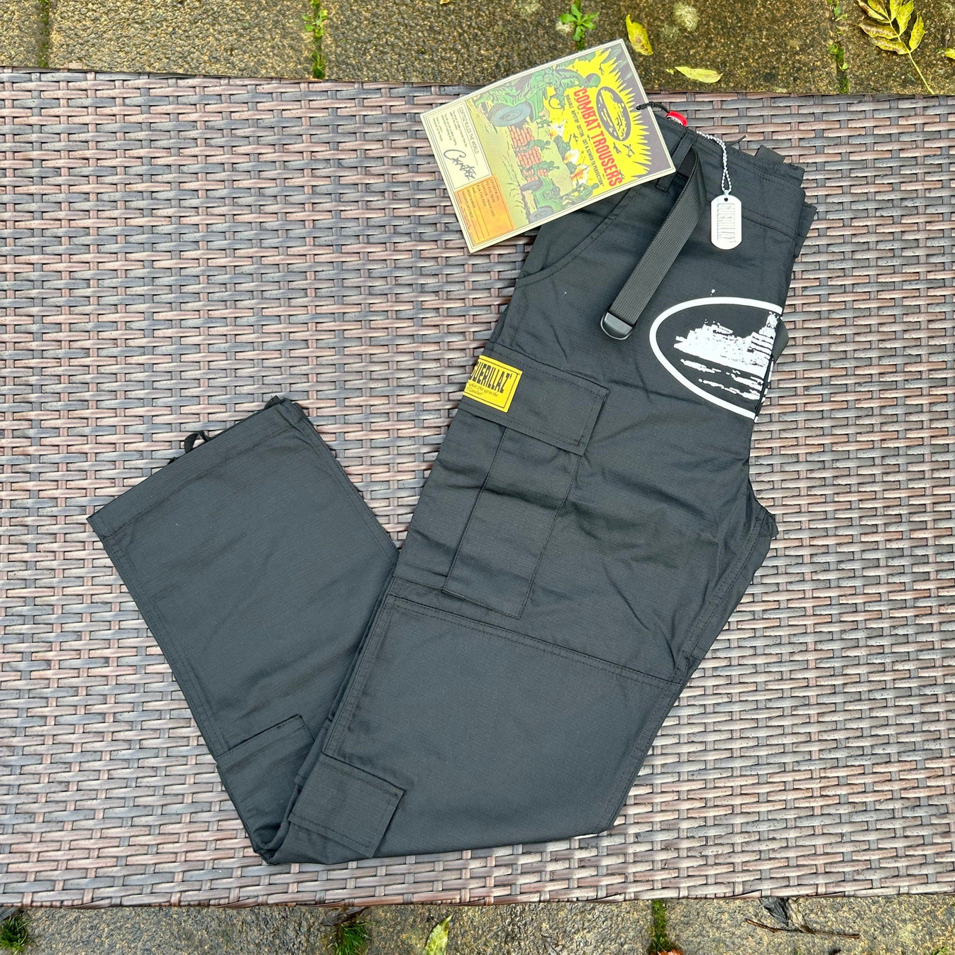 Corteiz Black/White Guerilla Cargos | Twentytwo Supplies