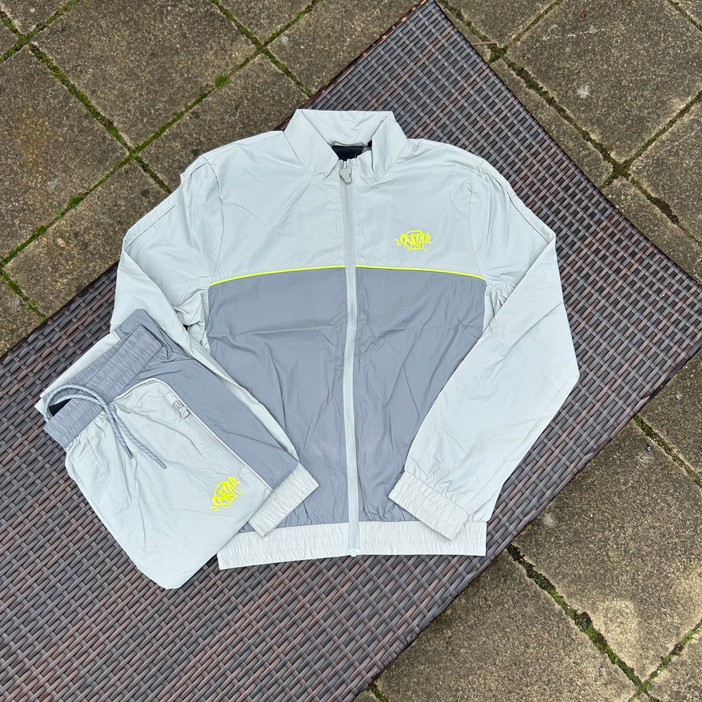 Syna World Light Grey/Volt "Logo Shell" Tracksuit | Twentytwo Supplies