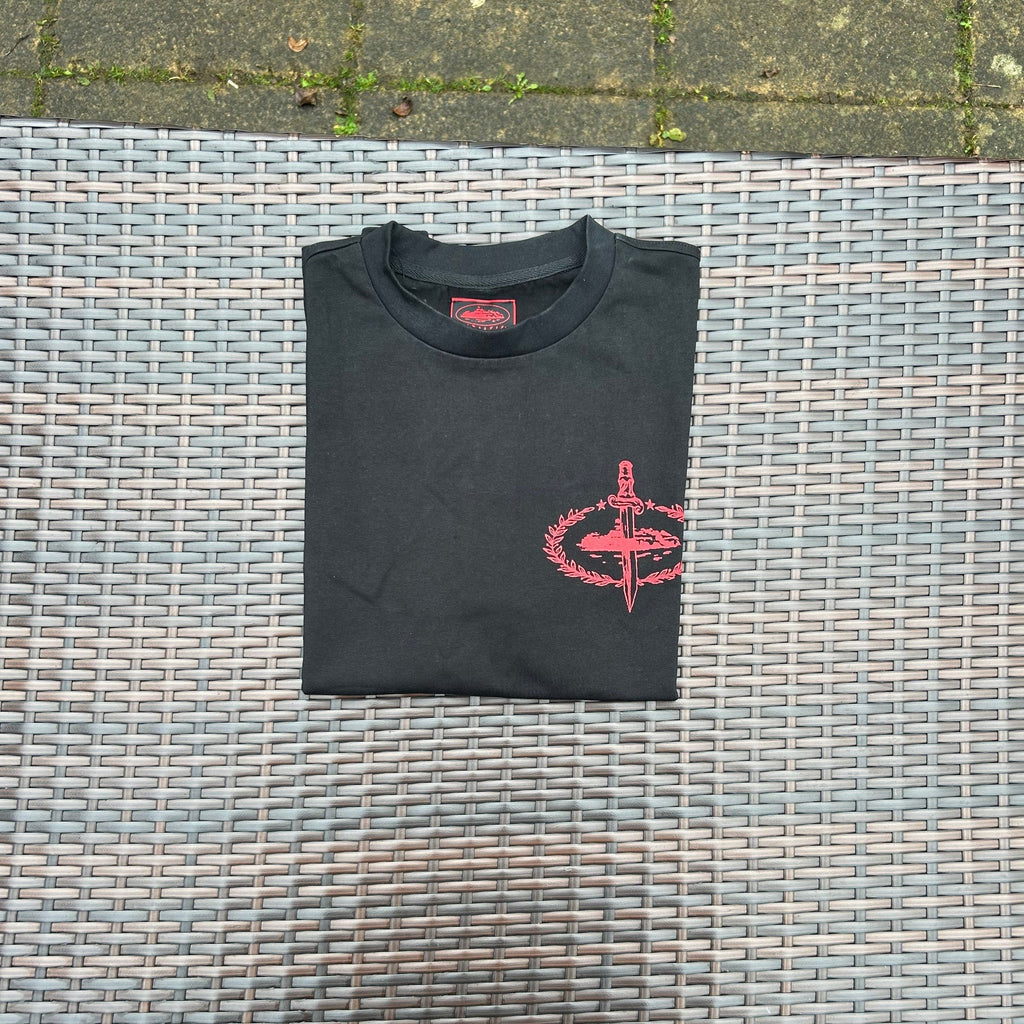 Corteiz Black "Slaughter Gang" T Shirt | Twentytwo Supplies