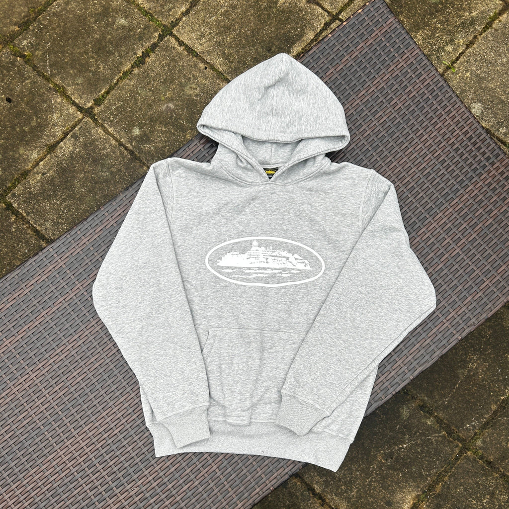 Corteiz Alcatraz Grey/White "Heather" Hoodie | Twentytwo Supplies