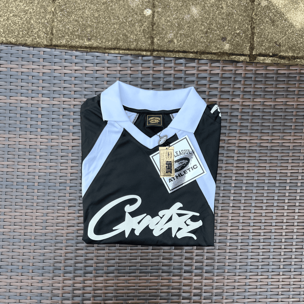 Corteiz Black/White Alcatraz Football Jersey | Twentytwo Supplies